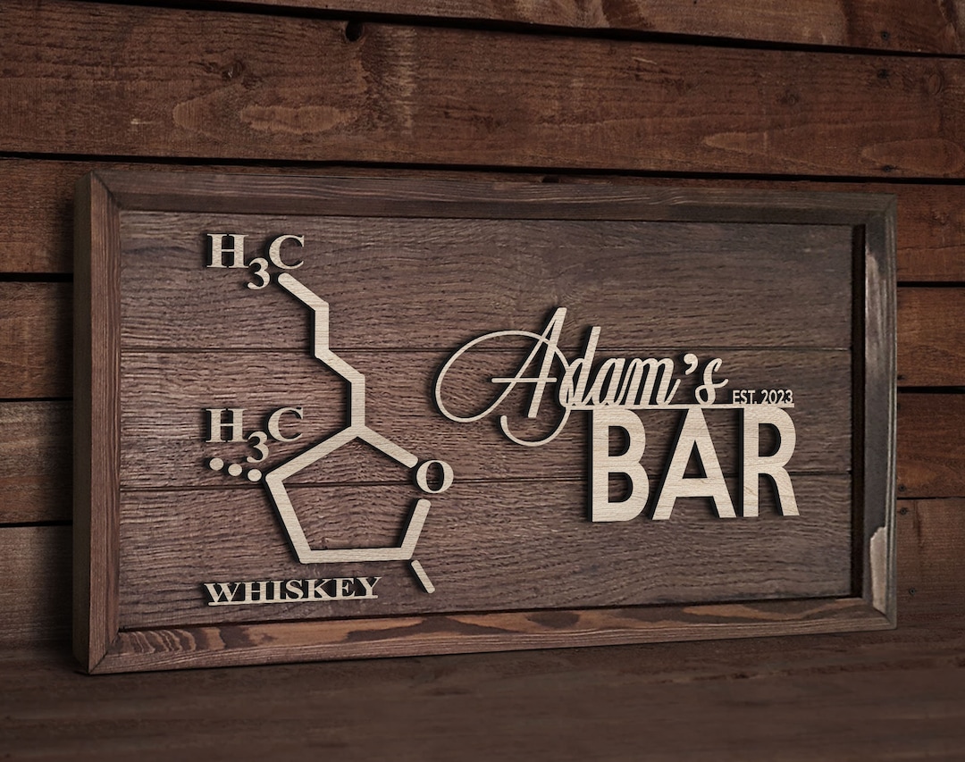 Personalized Handmade Oak Tree Bar Sign Custom Wood Bar Sign - Etsy