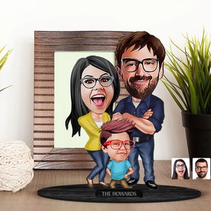 Personalized 3D Wooden Cartooned Family Figurine Trinket, Custom ...