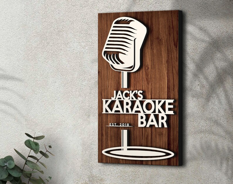 Personalized Wooden Karaoke Bar Sign Custom Wood Sign - Etsy