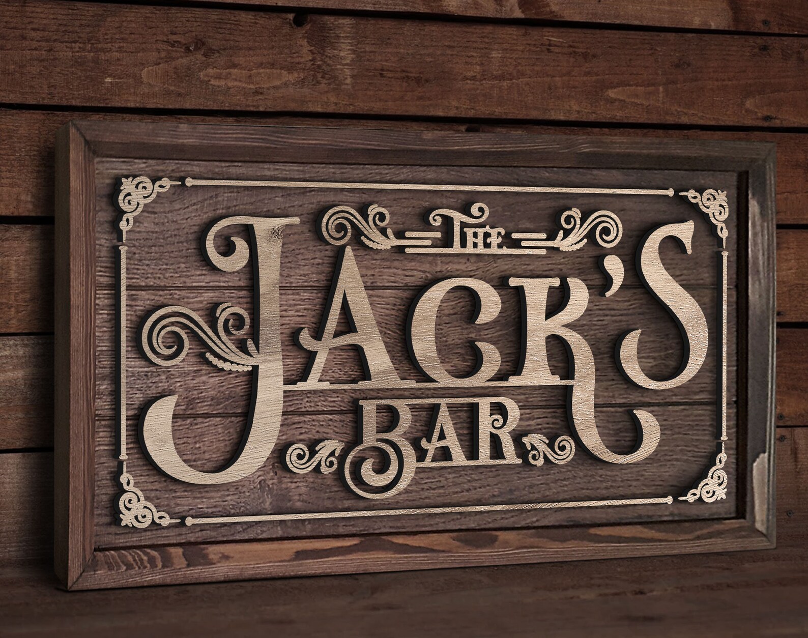Personalized Handmade Oak Tree Bar Sign Custom Wood Bar Sign - Etsy