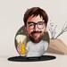 Personalized 3D Wooden Cartooned Beer Drinker Figurine - Etsy