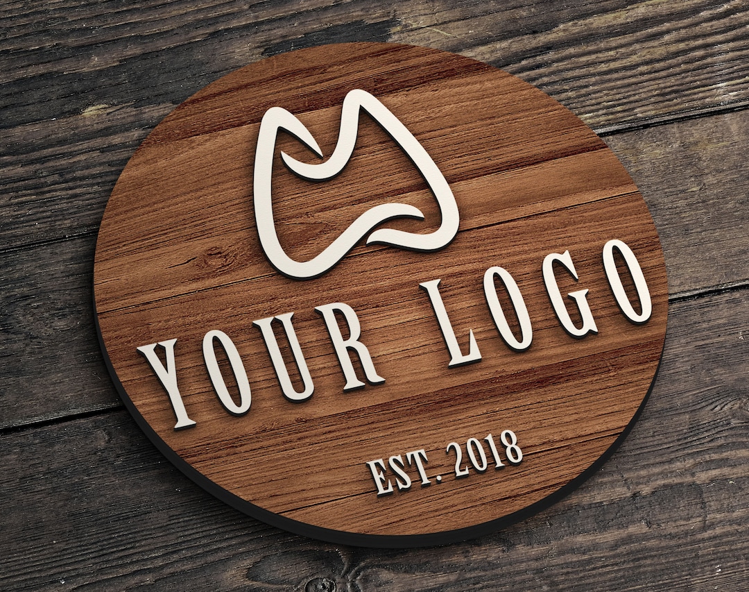 Personalized Wooden Logo Sign Wooden Round Sign Custom Wood - Etsy