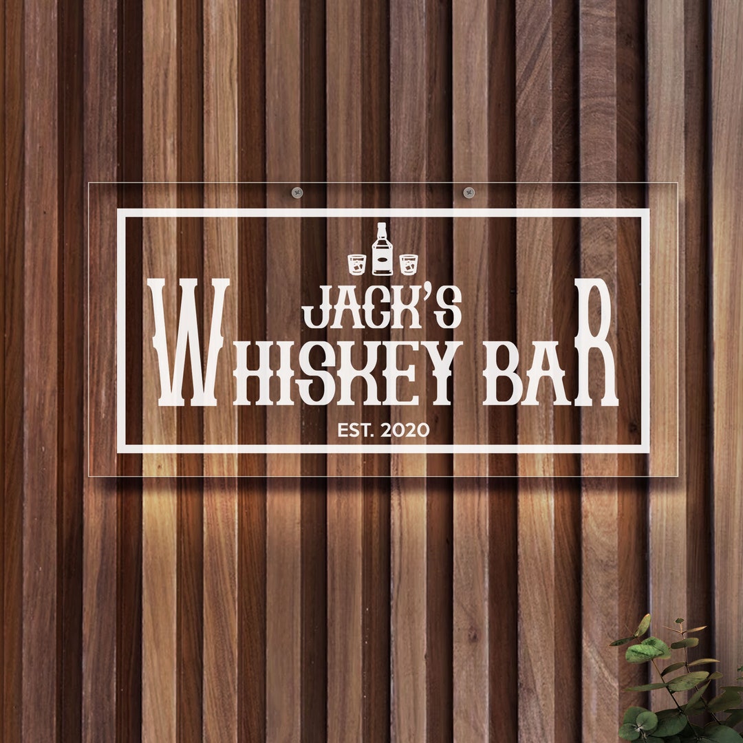 Personalized Clear Acrylic Bar Sign, Custom Bar Sign, Beer Pub, Man ...