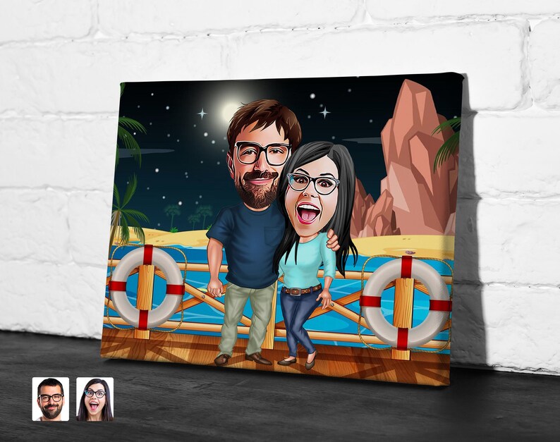 Personalized Cartoon Cruise Trip Drawing Custom Cartoon - Etsy