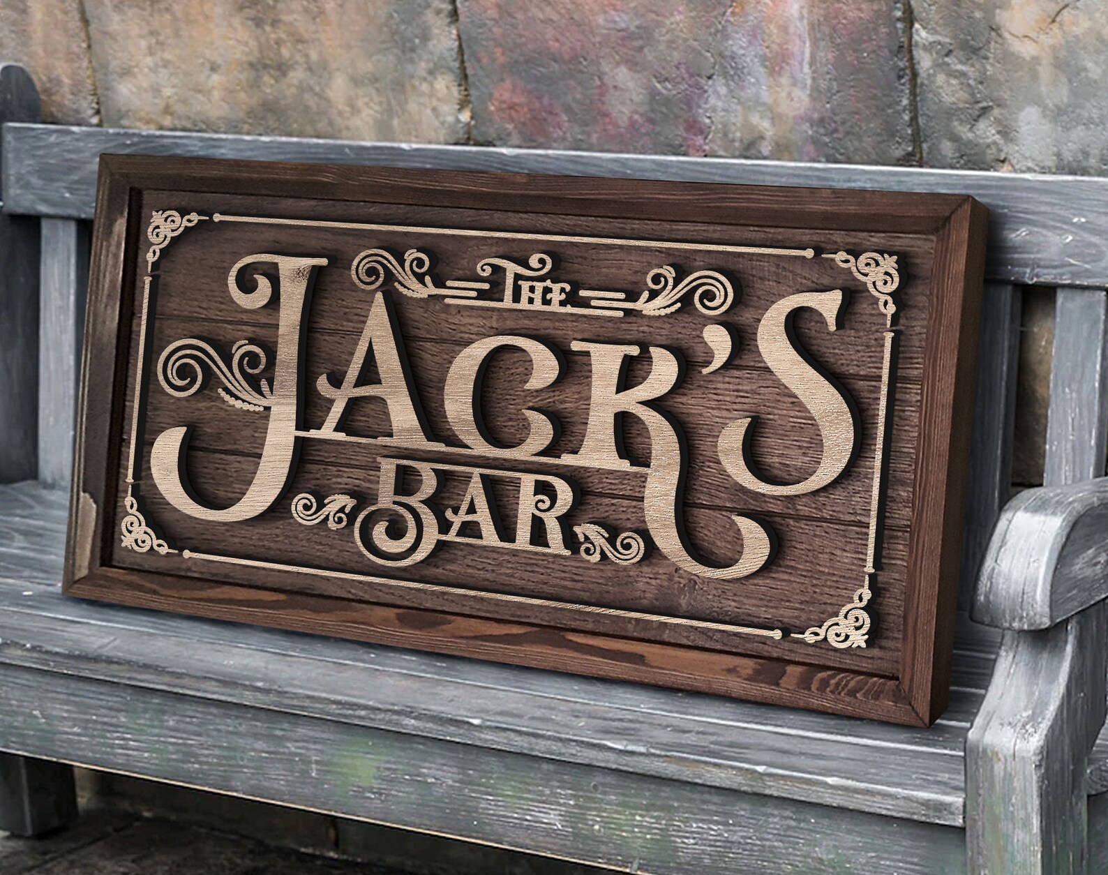 Personalized Handmade Oak Tree Bar Sign Custom Wood Bar Sign - Etsy