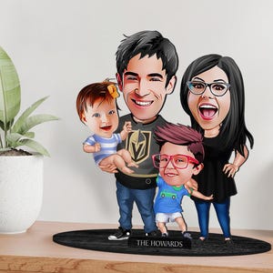 Personalized 3D Wooden Cartooned Family Figurine Trinket, Custom ...