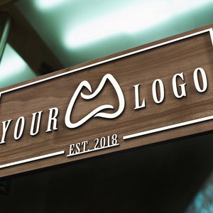 Personalized Wooden Logo Sign, Wooden Sign, Custom Wood Company Sign ...