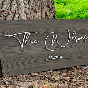 Custom Wood Sign, Personalized Family Name Sign, Wooden Last Name Sign ...
