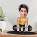 Personalized 3D Wooden Cartooned Weightlifter Figurine Trinket, Custom ...