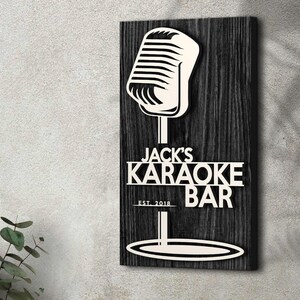 Personalized Wooden Karaoke Bar Sign, Custom Wood Sign, Personalized ...