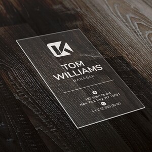 Personalized Clear Acrylic Laser Cut Business Card, Custom Clear ...