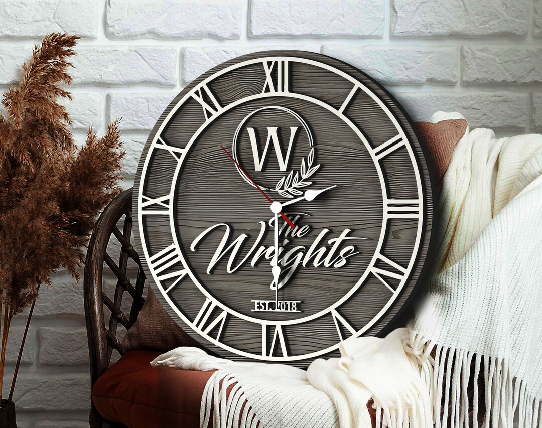 Personalized 3D Wooden Oversized Wall Clock, Custom Large Wall Clock ...
