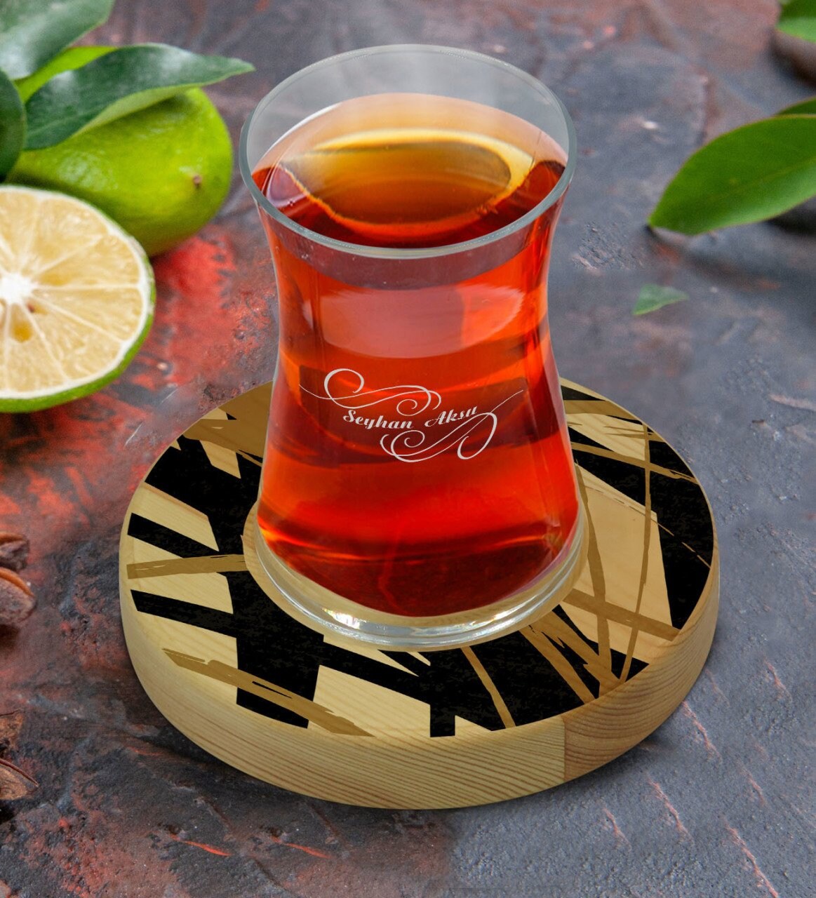 Personalized Turkish Arabian Tea Set With Special Wooden | Etsy