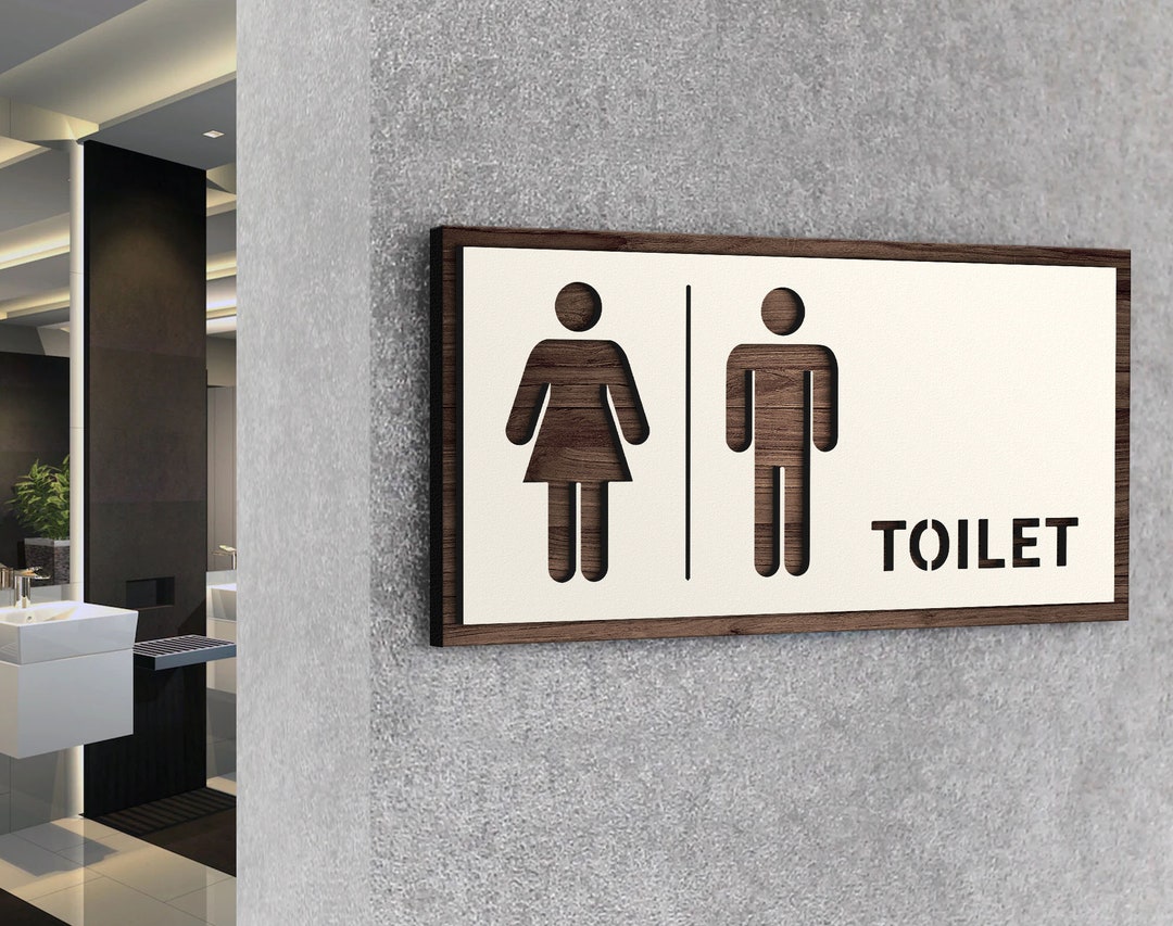 Restroom Door Sign, Men Women WC, Toilet Entrance, Restaurant Sign ...