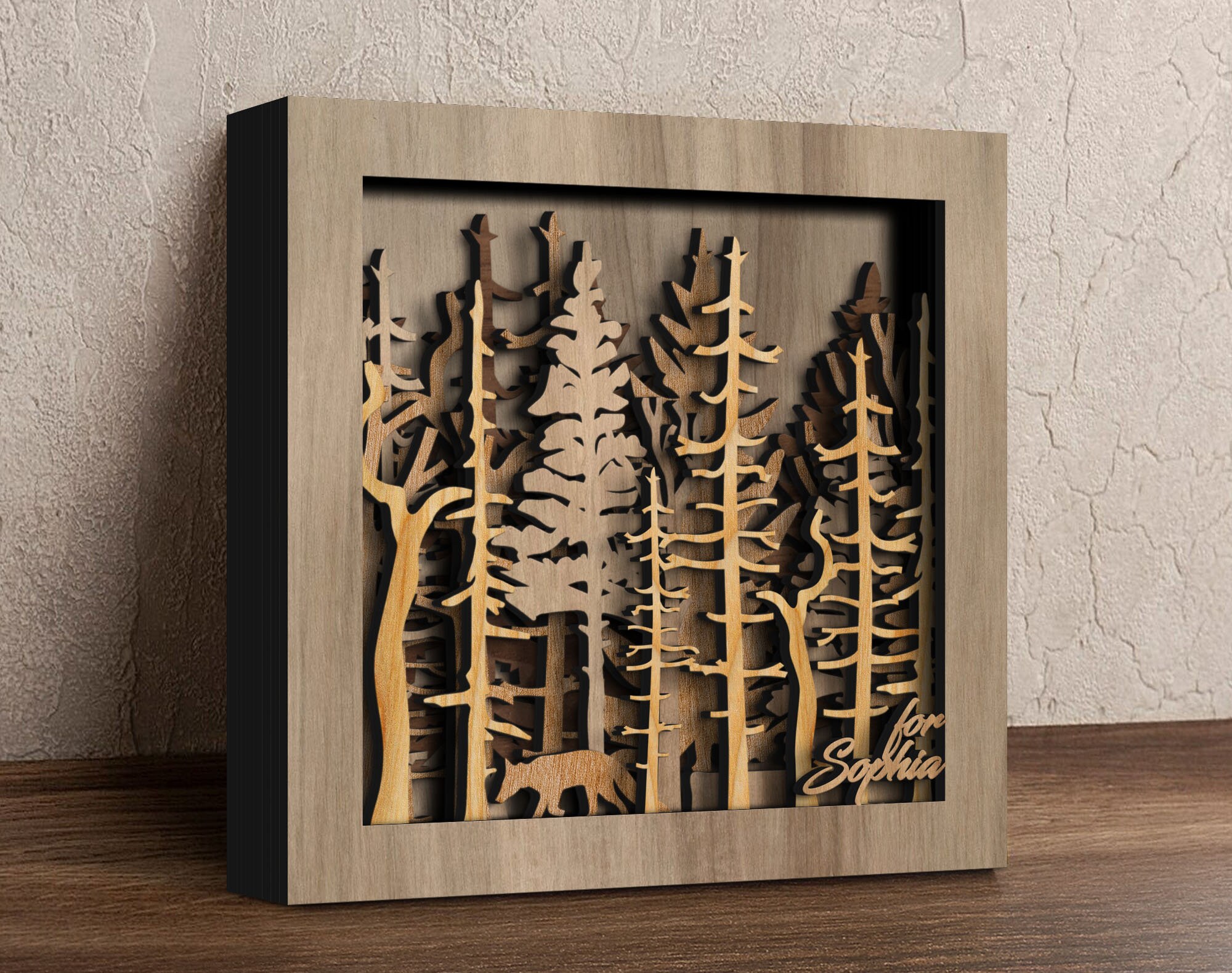 The Wild Forest Handcrafted Seven Layers 3D Wooden - Etsy