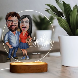 Custom LED Night Light Decor Prepared With a Special Cartoon Drawing ...