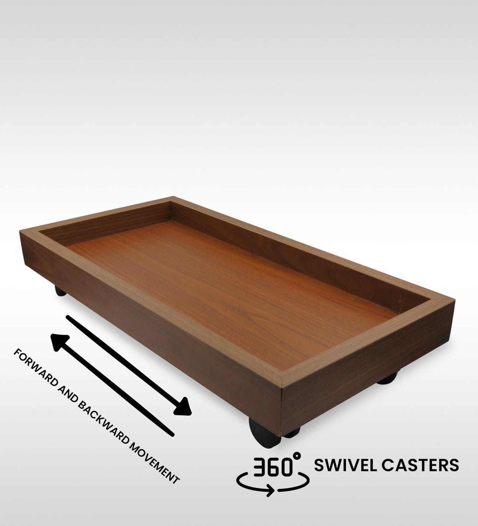 Wooden Computer Tower Stand PC Stand, Wheeled Mobile CPU Stand, Desktop ...