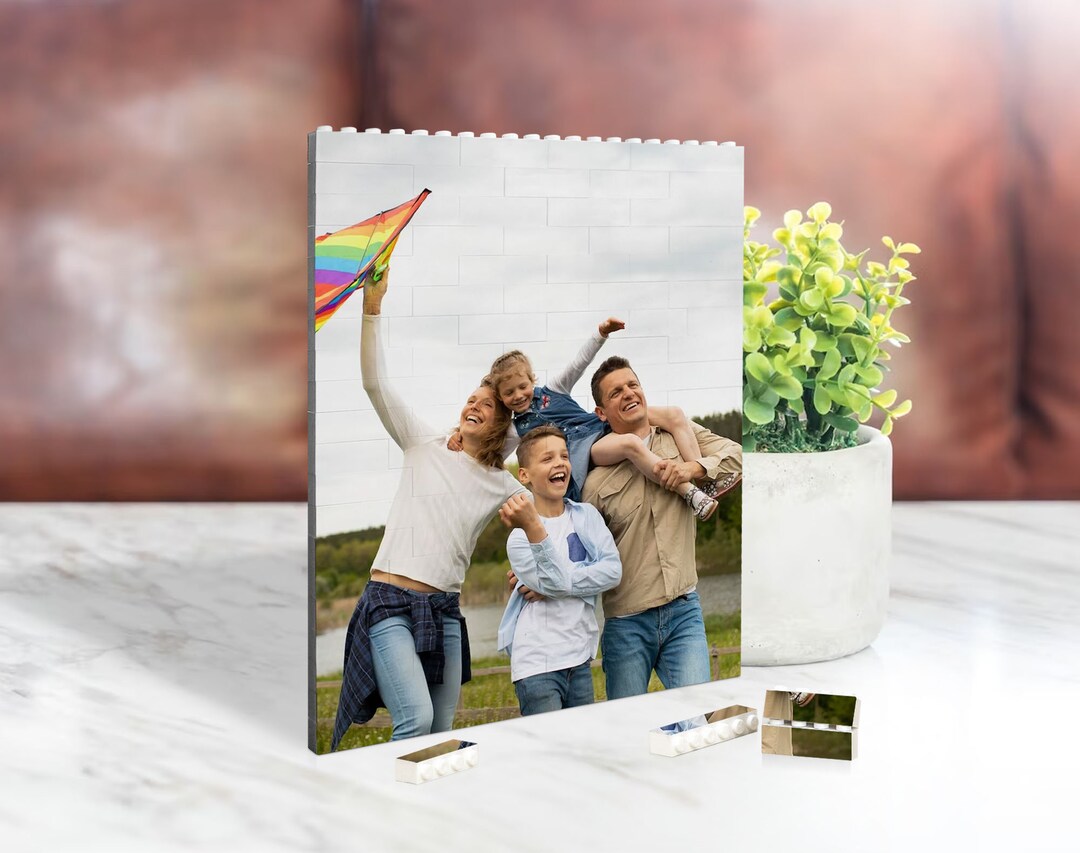 Custom Family Photo Brick Puzzle, Personalized Photo Puzzle, Building ...