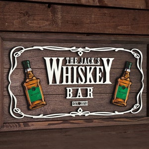 Personalized Handmade Oak Tree Bar Sign, Custom Wood Bar Sign, Bar and ...