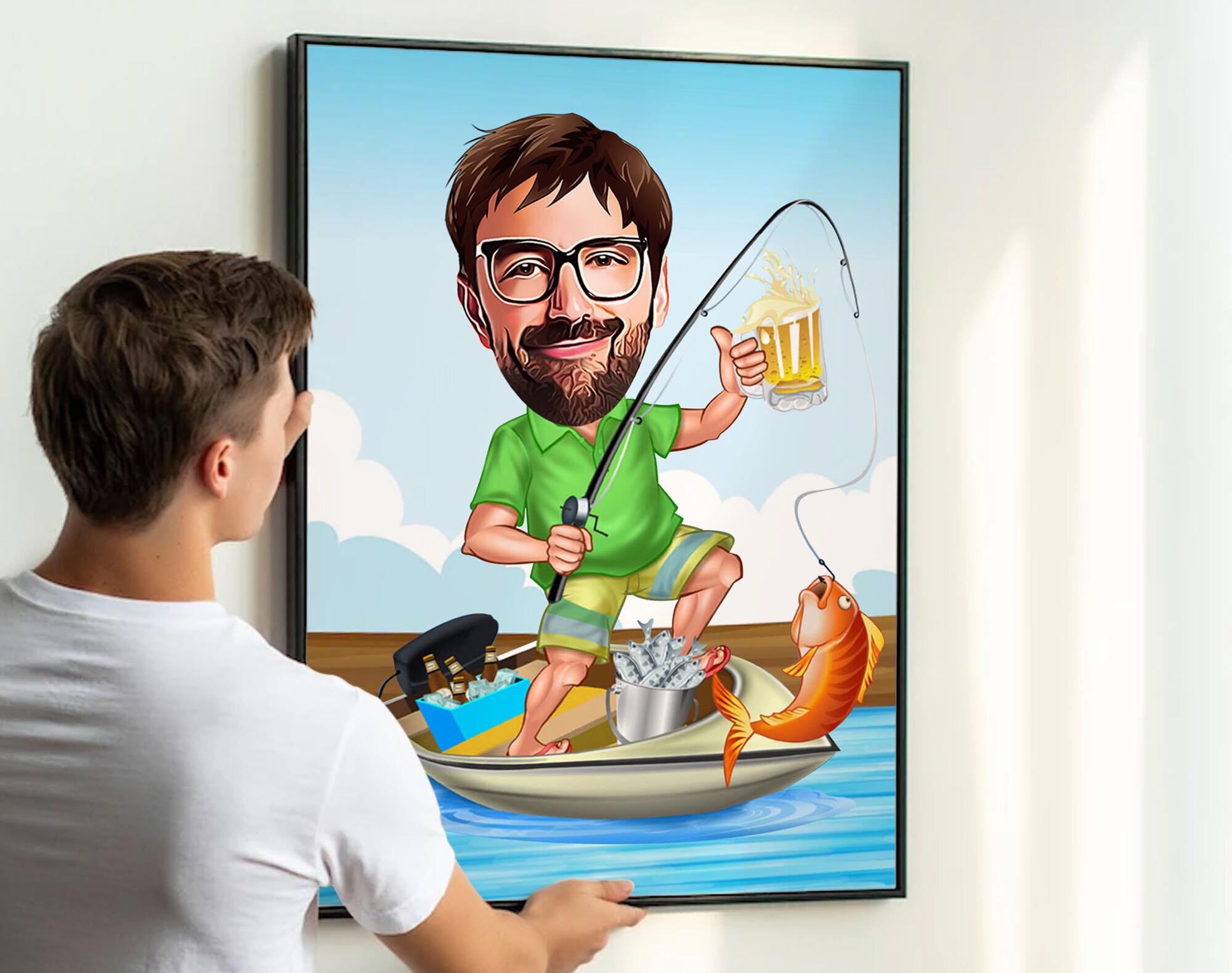 Customized Cartoon Fisherman B Custom Catch Fisherman Figure - Etsy