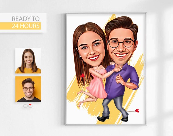 Custom Cartoon Drawing Cartoon Couple Custom Portrait - Etsy