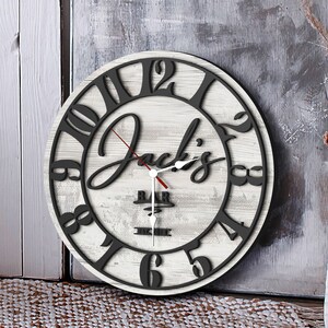 Personalized Bar Clock Sign, 3D Wooden Wall Clock, Custom Wood Sign ...