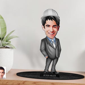 Personalized 3D Wooden Cartooned Engineer Figurine Trinket, Custom ...