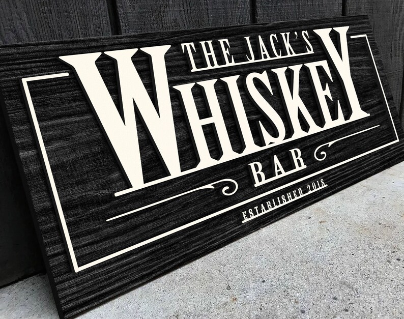 Personalized Bar Sign Wooden Sign Gift Custom Wood Sign - Etsy