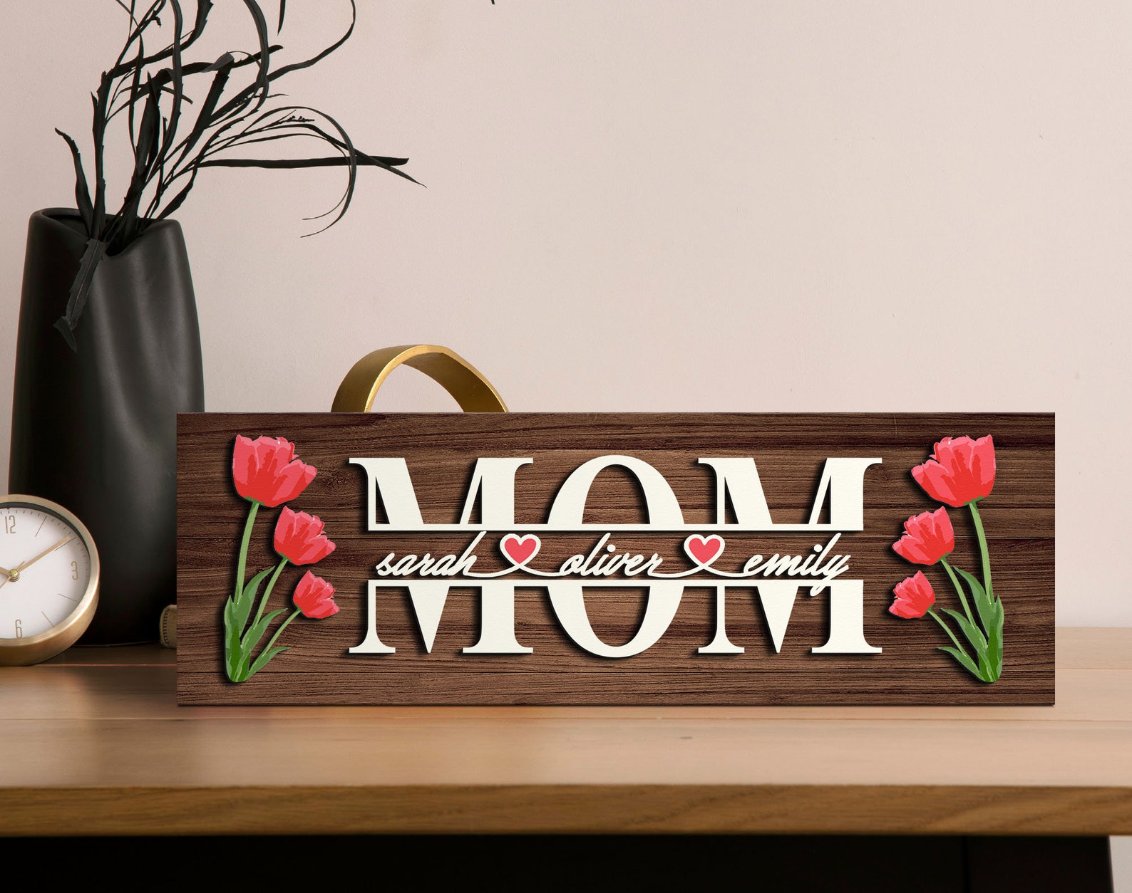 Personalized Embossed Wood Mom Sign Gift for Mom Custom Gift - Etsy