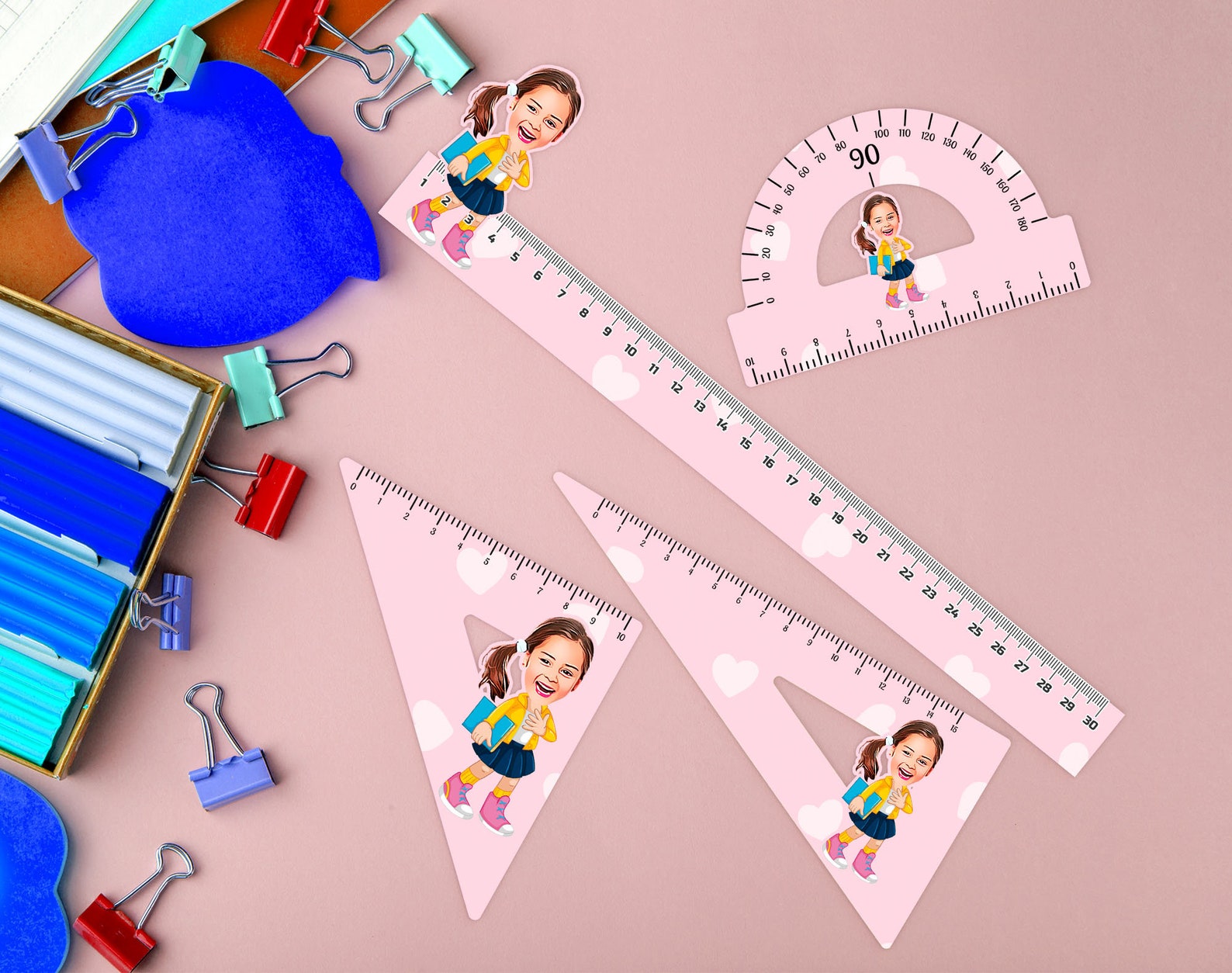 Personalized 4 Pcs Plexi School Ruler Set With Student - Etsy