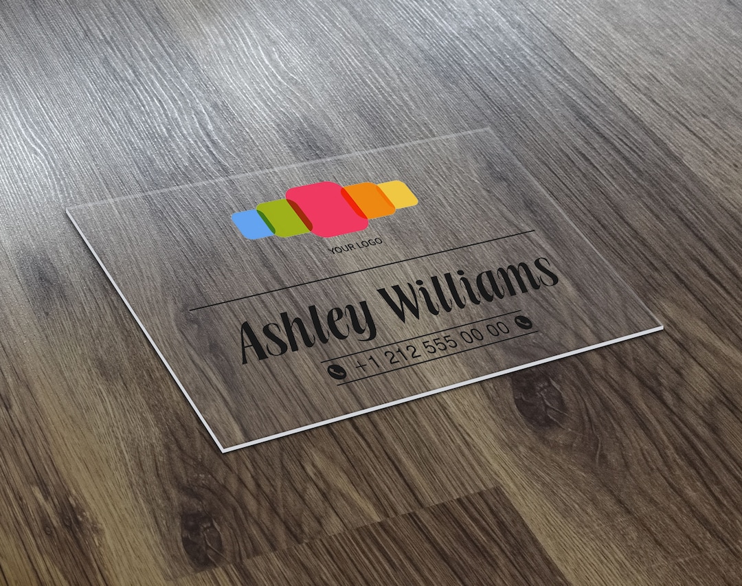 Personalized Clear Acrylic Laser Cut Business Card, Custom Clear ...