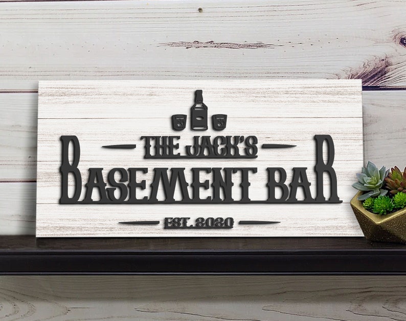 Personalized Bar Sign Wooden Sign Gift Custom Wood Sign - Etsy