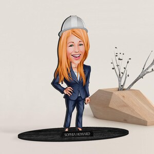 Personalized 3D Wooden Cartooned Engineer Figurine Trinket, Custom ...