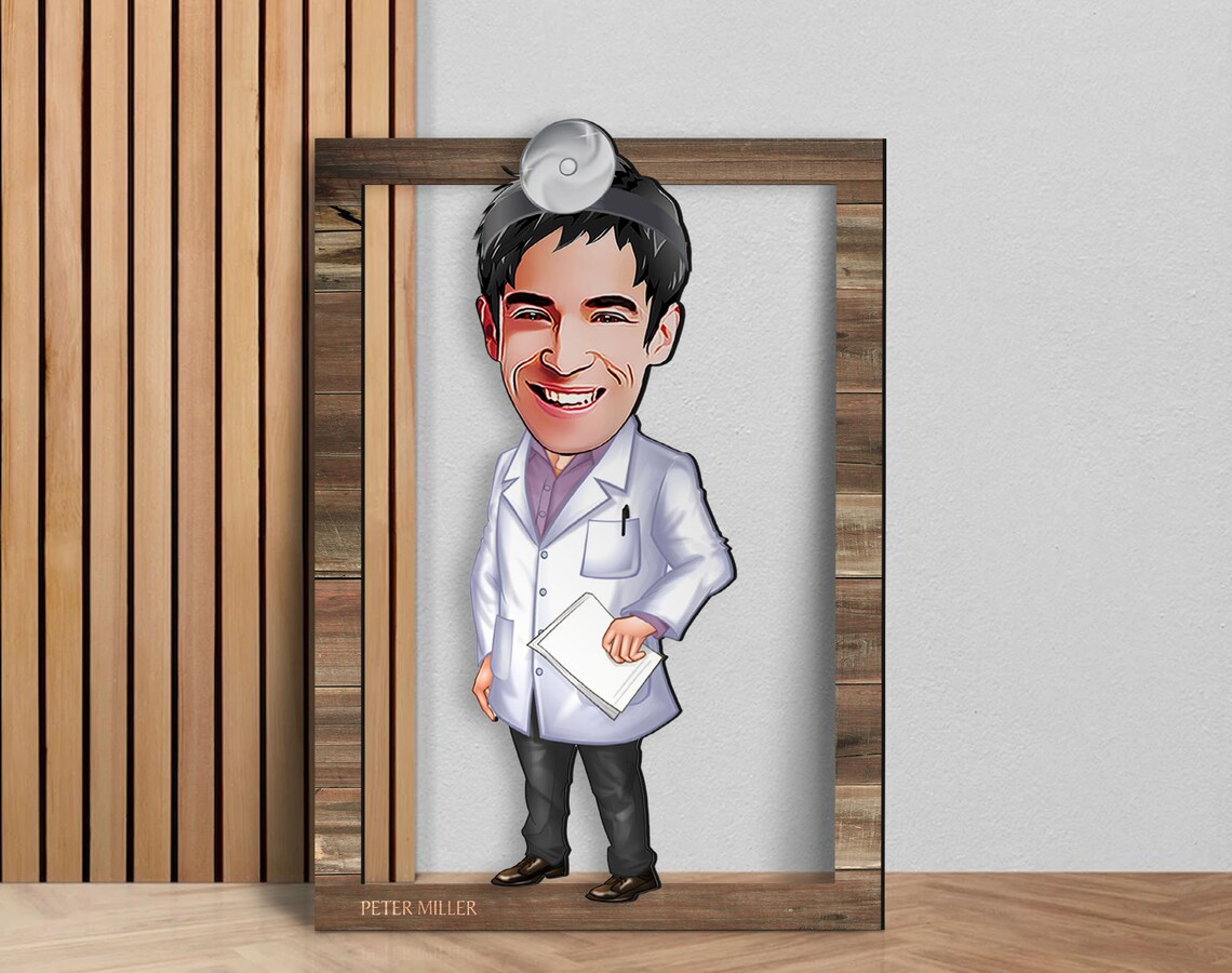 Personalized 3D Wooden Cartooned Doctor Wall Art Custom - Etsy