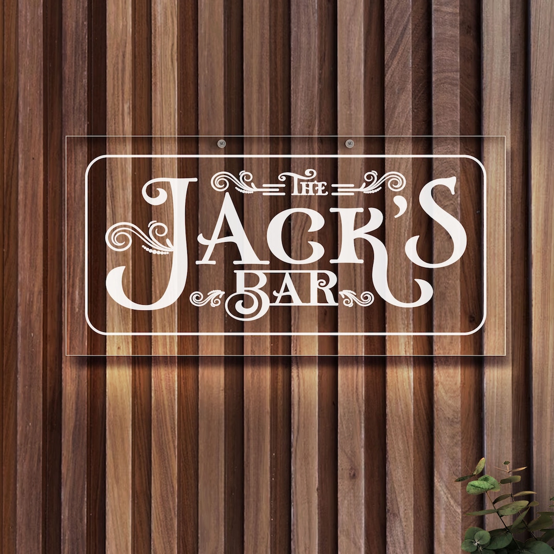 Personalized Clear Acrylic Bar Sign, Custom Bar Sign, Beer Pub, Man ...