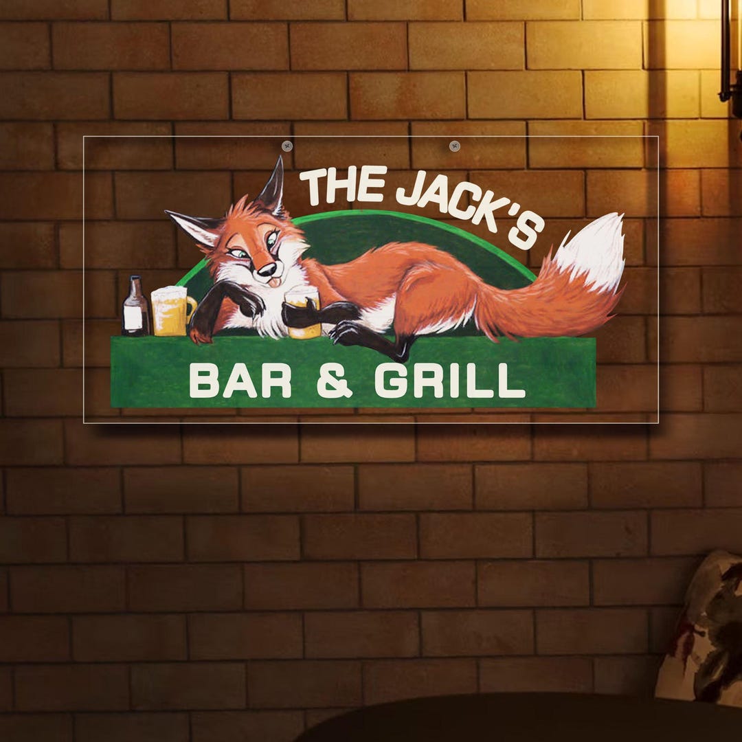 Personalized Clear Acrylic Bar Sign, Custom Bar Sign, Beer Pub, Man ...