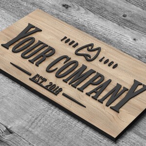 Personalized Wooden Logo Sign, Wooden Sign, Custom Wood Company Sign ...