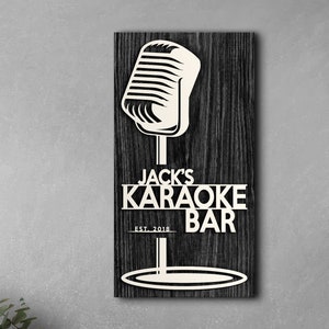 Personalized Wooden Karaoke Bar Sign, Custom Wood Sign, Personalized ...