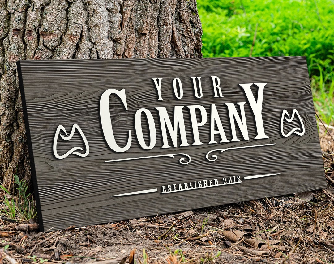 Personalized Wooden Logo Sign, Wooden Sign, Custom Wood Company Sign ...