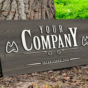 Personalized Wooden Logo Sign, Wooden Sign, Custom Wood Company Sign ...