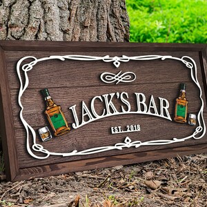 Personalized Handmade Oak Tree Bar Sign Custom Wood Bar Sign - Etsy