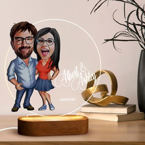 Custom LED Night Light Decor Prepared With a Special Cartoon Drawing ...