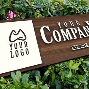 Personalized Wooden Logo Sign, Wooden Sign, Custom Wood Company Sign ...