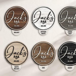 Personalized 3D Embossed Wooden Bar Sign, Round Wooden Sign, Custom ...