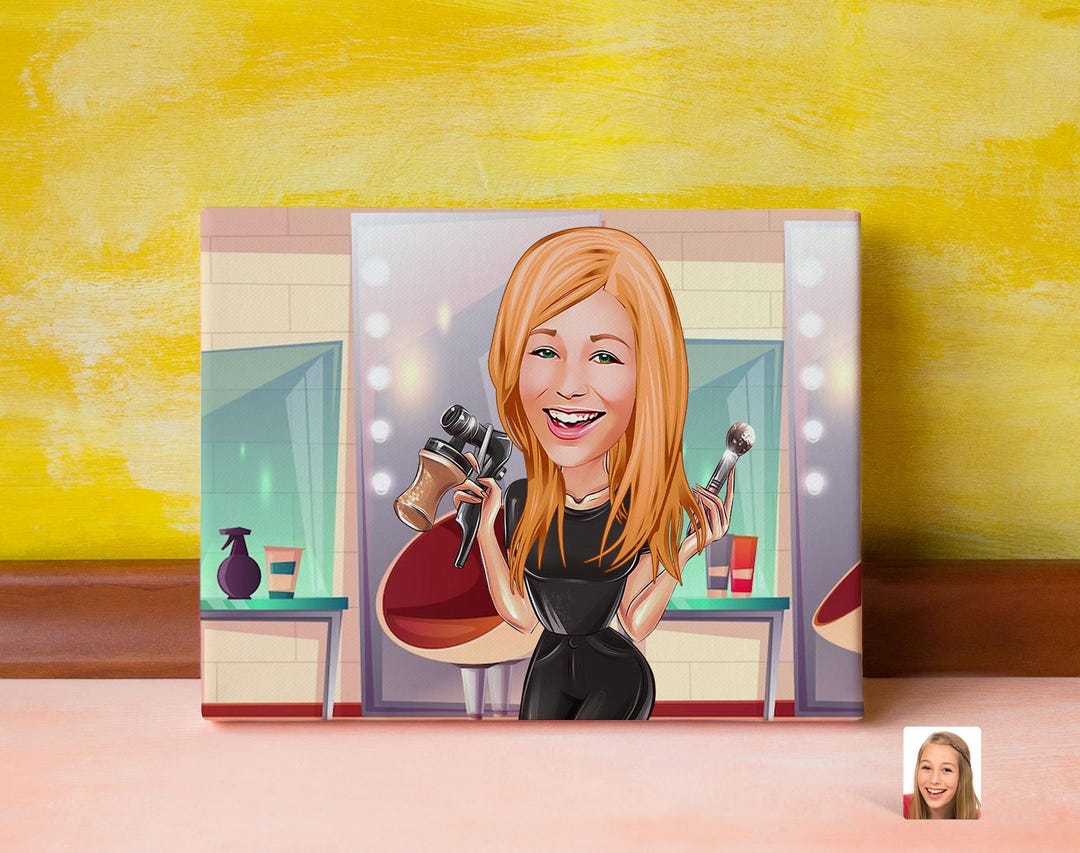 Personalized Beauty Expert Caricature Drawing, Cartoon From Photo ...
