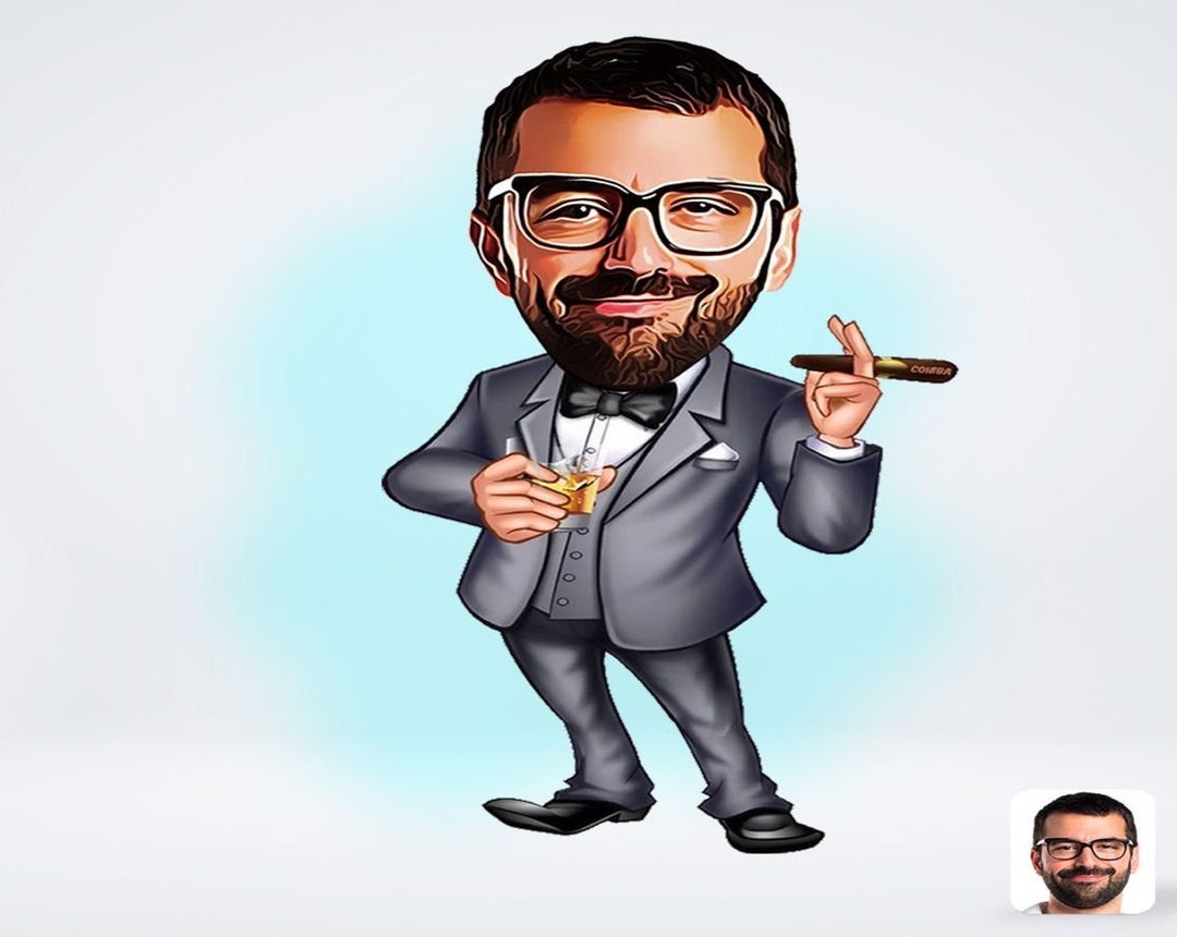 Personalized Male Boss Drawing / Male Boss Cartoon Drawing / Male Boss ...