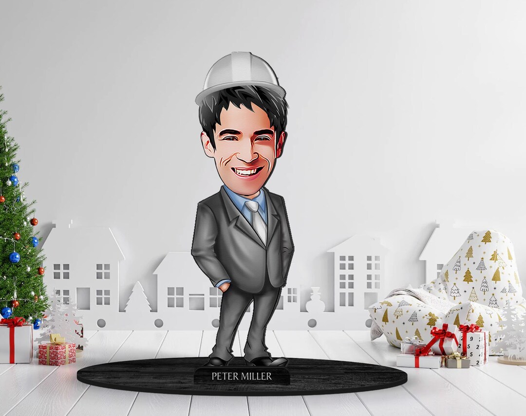 Personalized 3D Wooden Cartooned Engineer Figurine Trinket, Custom ...