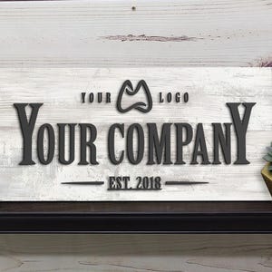 Personalized Wooden Logo Sign, Wooden Sign, Custom Wood Company Sign ...