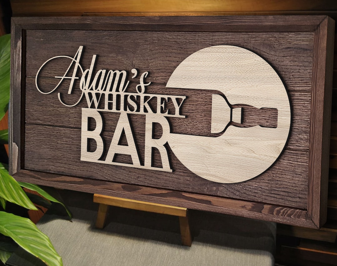 Personalized Handmade Oak Tree Bar Sign Custom Wood Bar Sign - Etsy