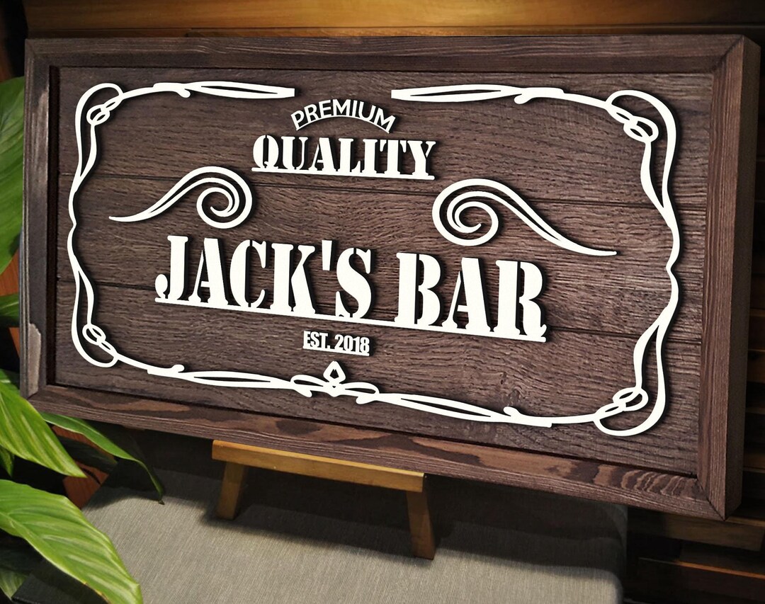Personalized Handmade Oak Tree Bar Sign, Custom Wood Bar Sign, Bar and ...